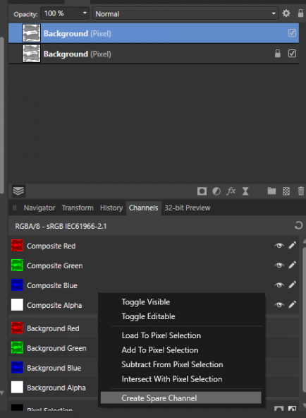 Channel Packing for Blender with Affinity Photo - Nabesaka